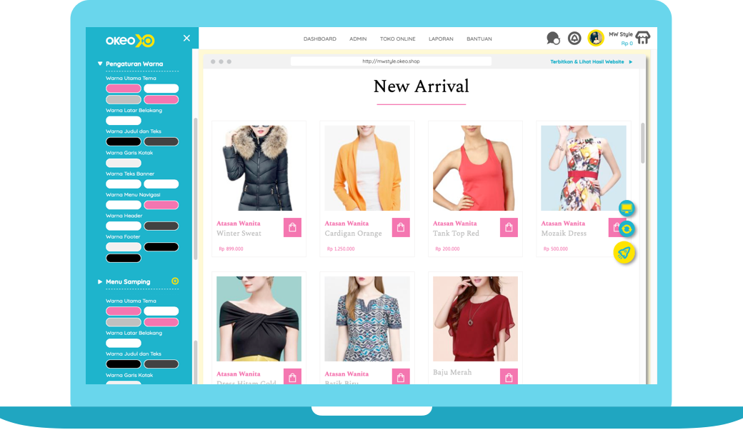 Buat Website Toko Online Gratis - Okeo